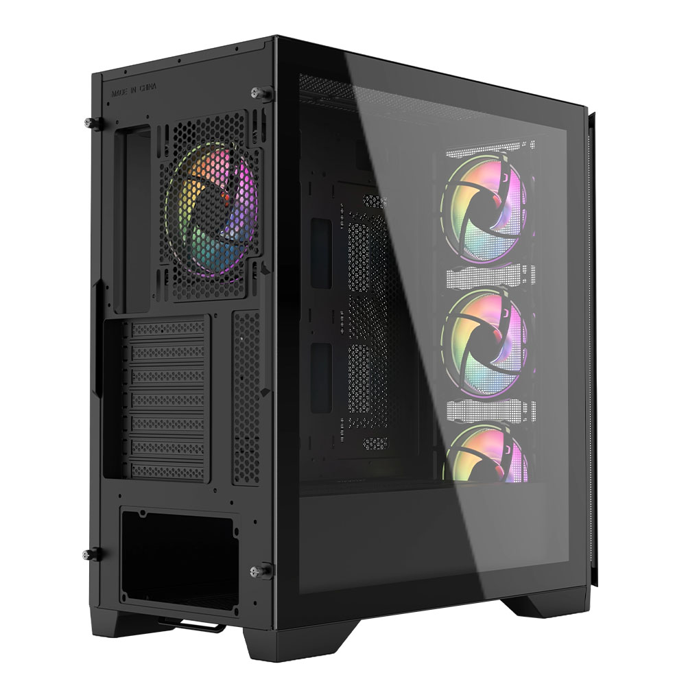 Vida AQUILON Black ATX Gaming PC Case, Meshed, E-ATX, 4x 120mm ARGB LED ...